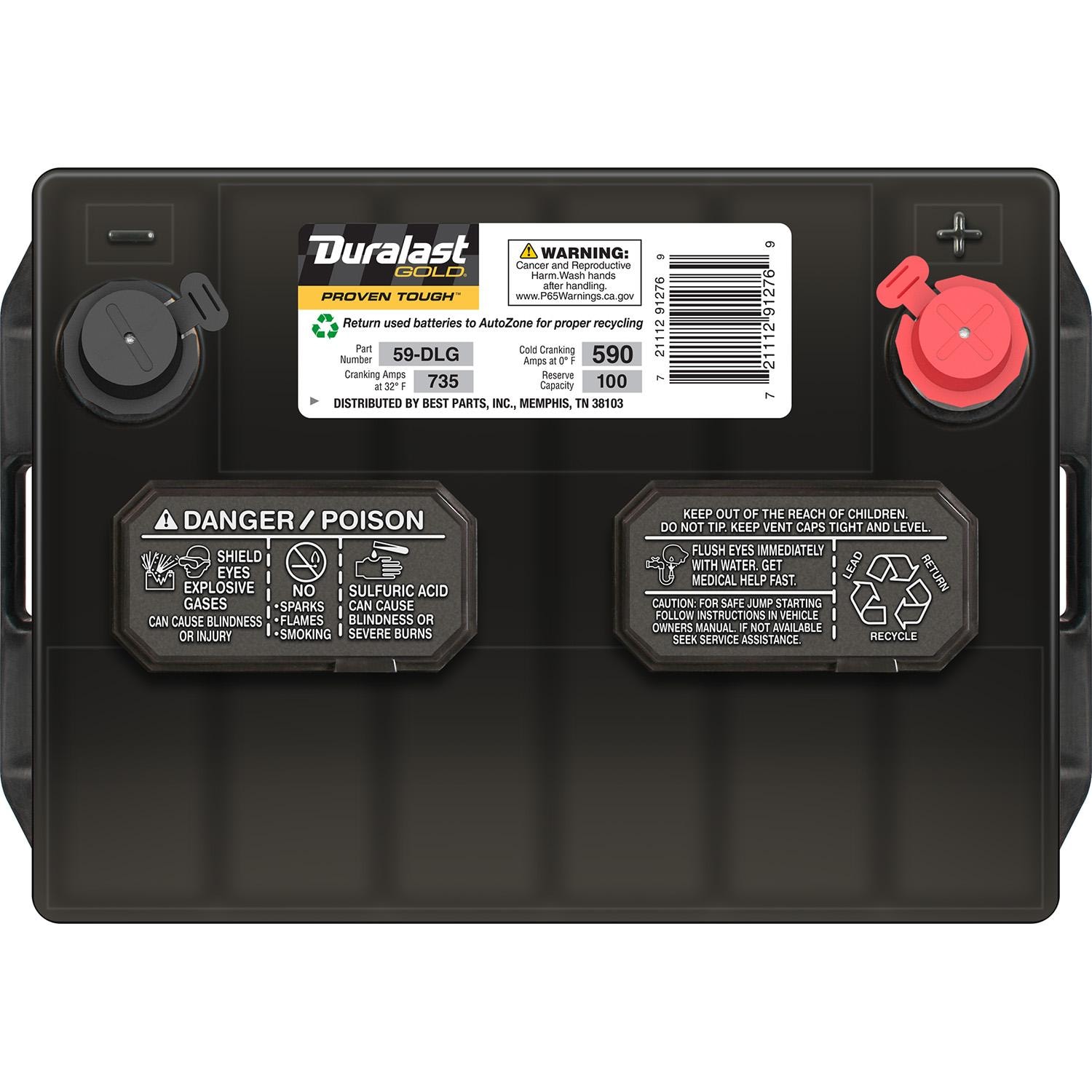 Duralast Gold Battery 59 BCI Group Size 590 CCA 59-DLG | AutoZone