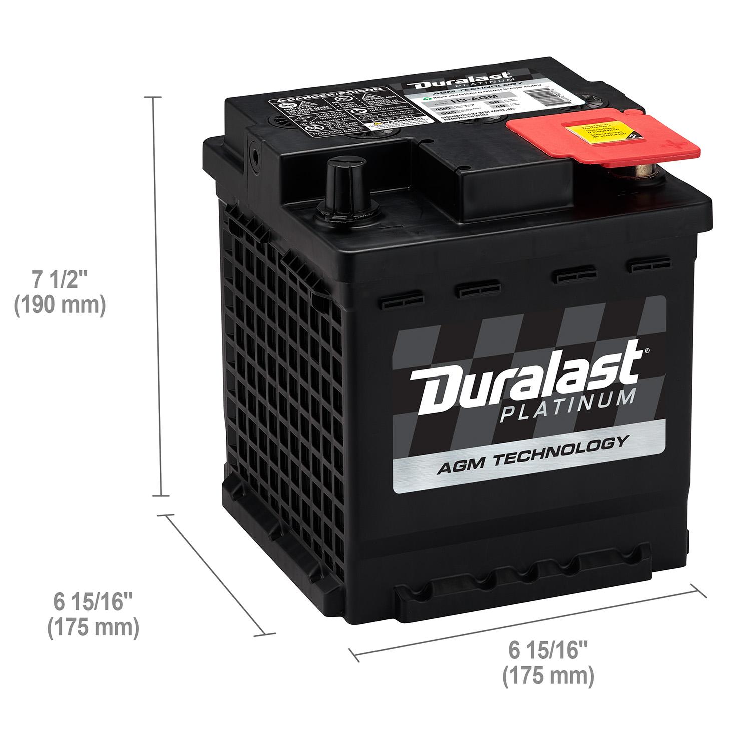 Duralast Platinum / H3 Absorbed Glass Mat (AGM) Battery H3-AGM | AutoZone