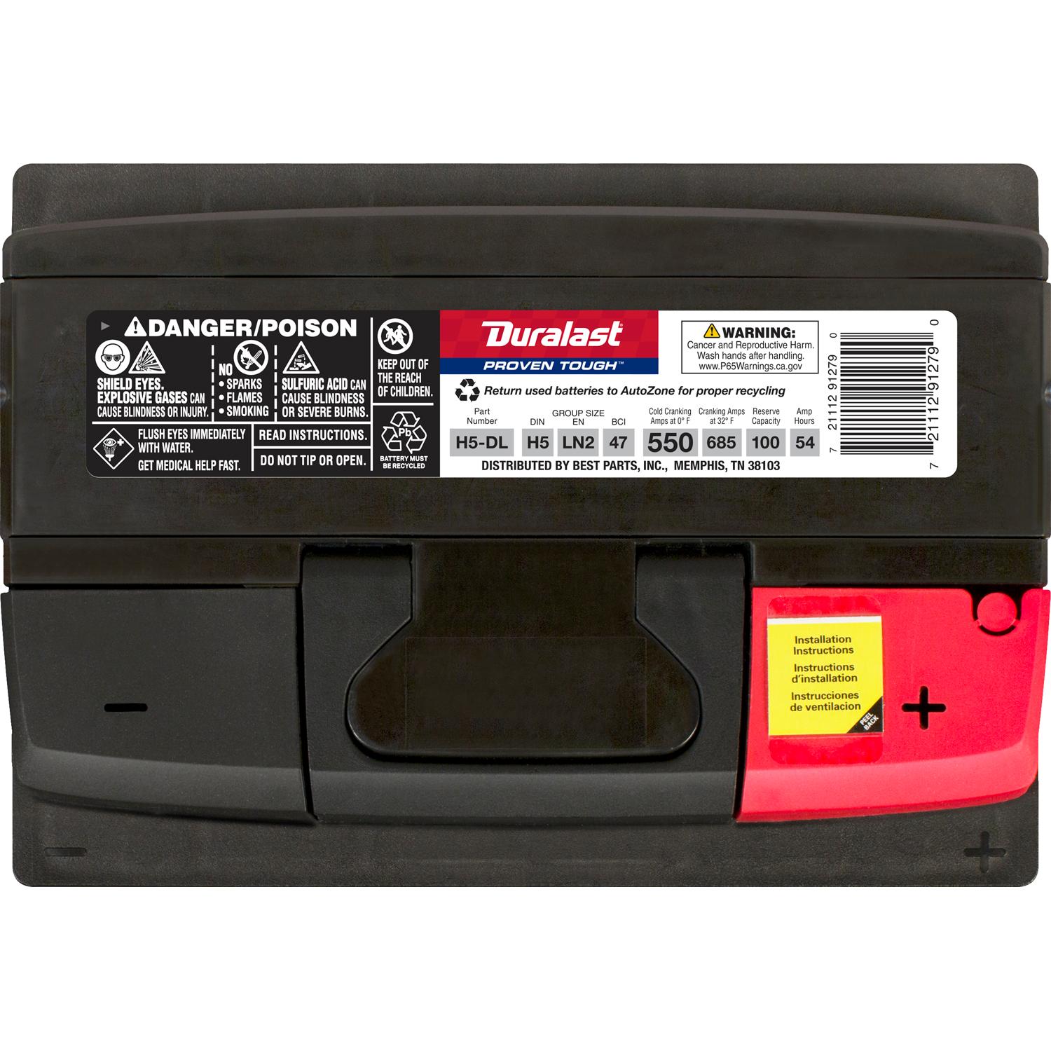 Duralast Group Size 47 / H5 Battery H5-DL | AutoZone