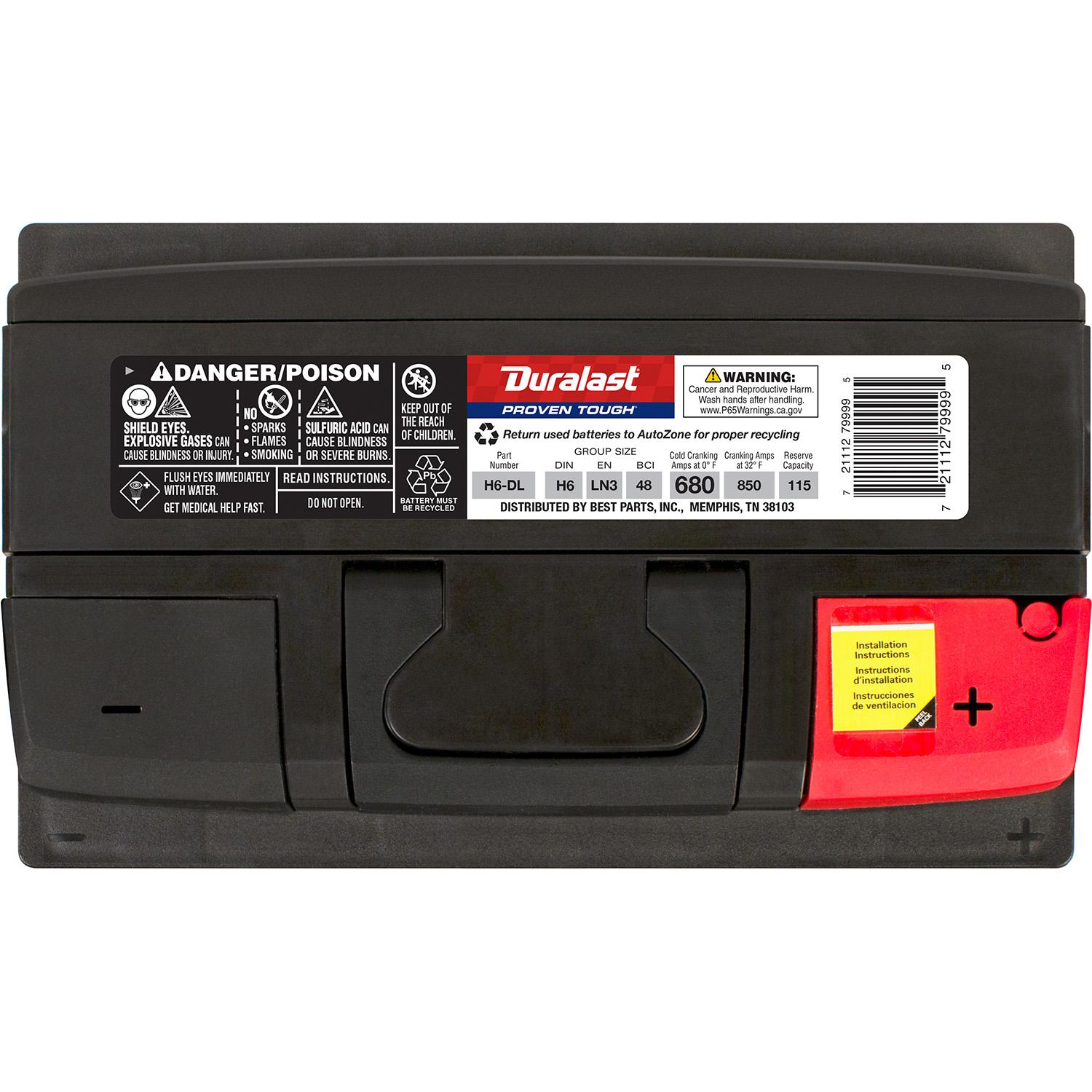 Duralast Group Size 48 / H6 Battery H6-DL | AutoZone