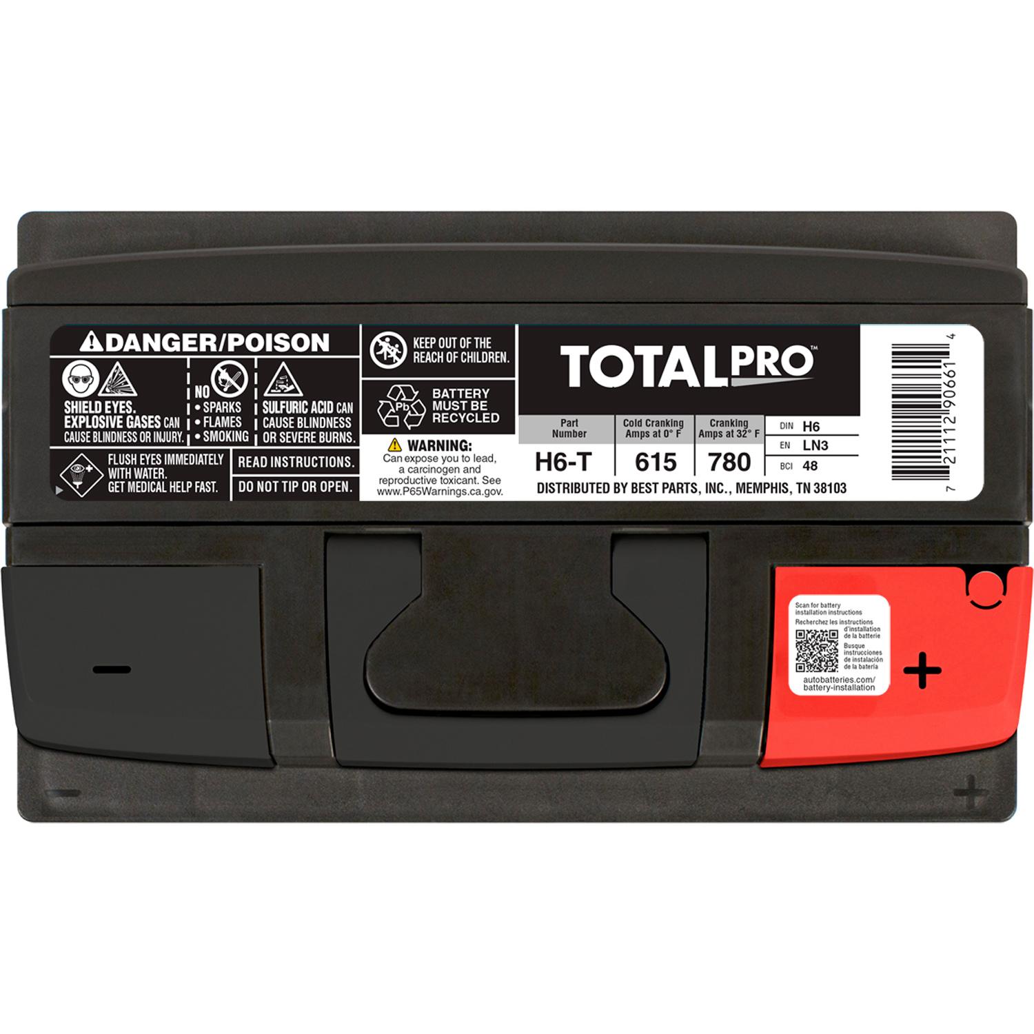 TotalPro Battery 48 / H6 Group Size SAE - Type A H6-T | AutoZone