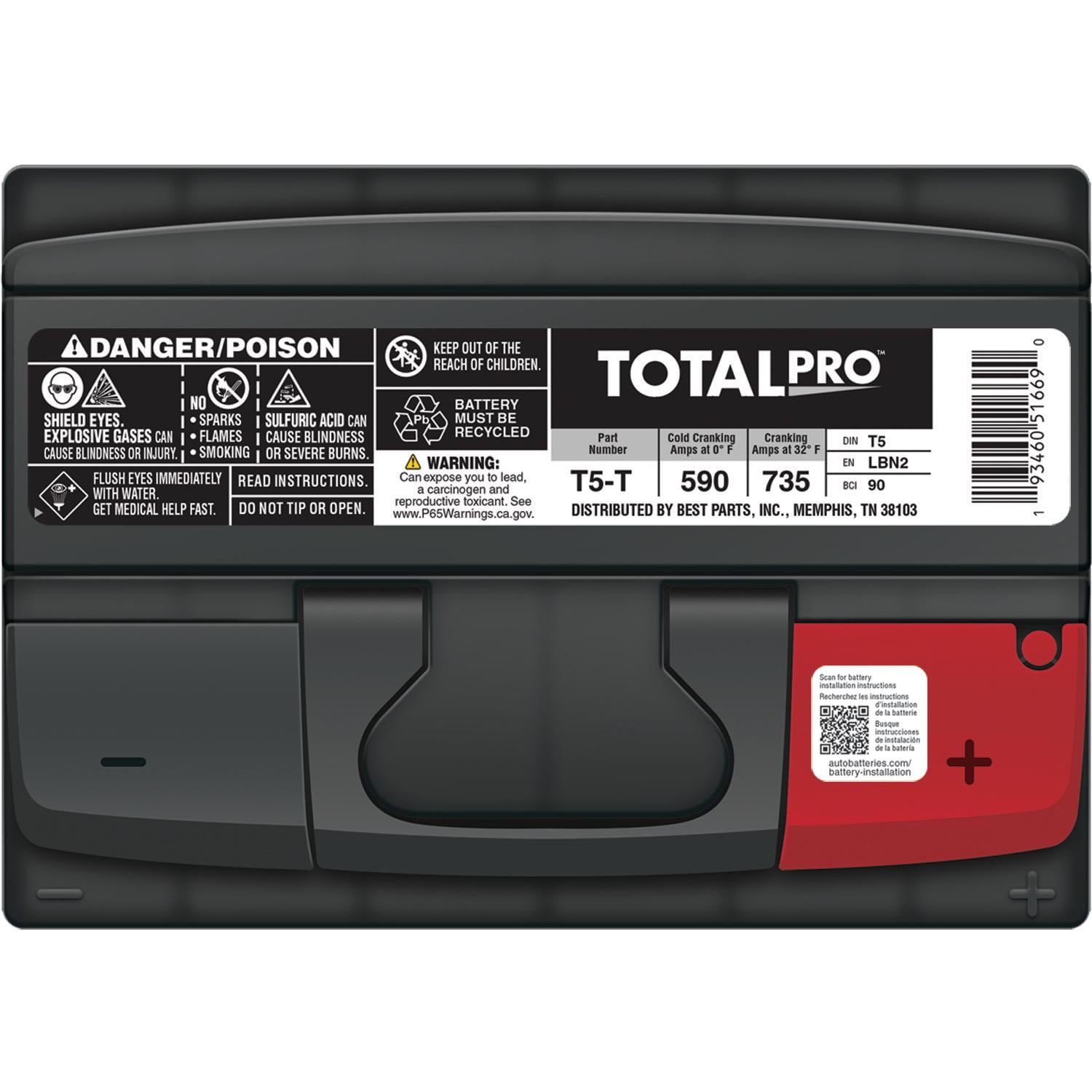 TotalPro Battery 42 / T5 Group Size DIN - Type A1 T5-T | AutoZone