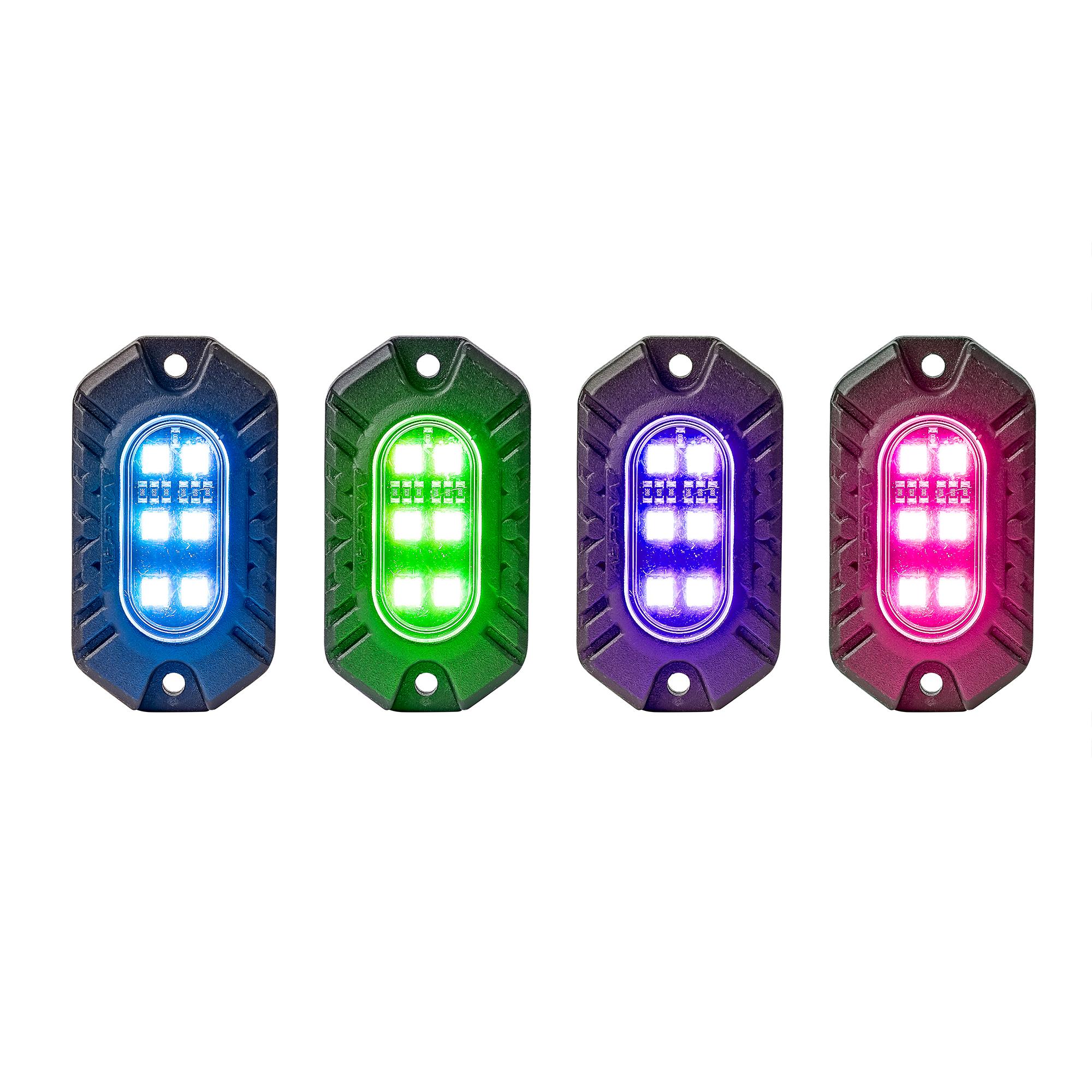 Alpena Multi-Color LED ToughPods RGB Rock Lights with Remote Controller ...