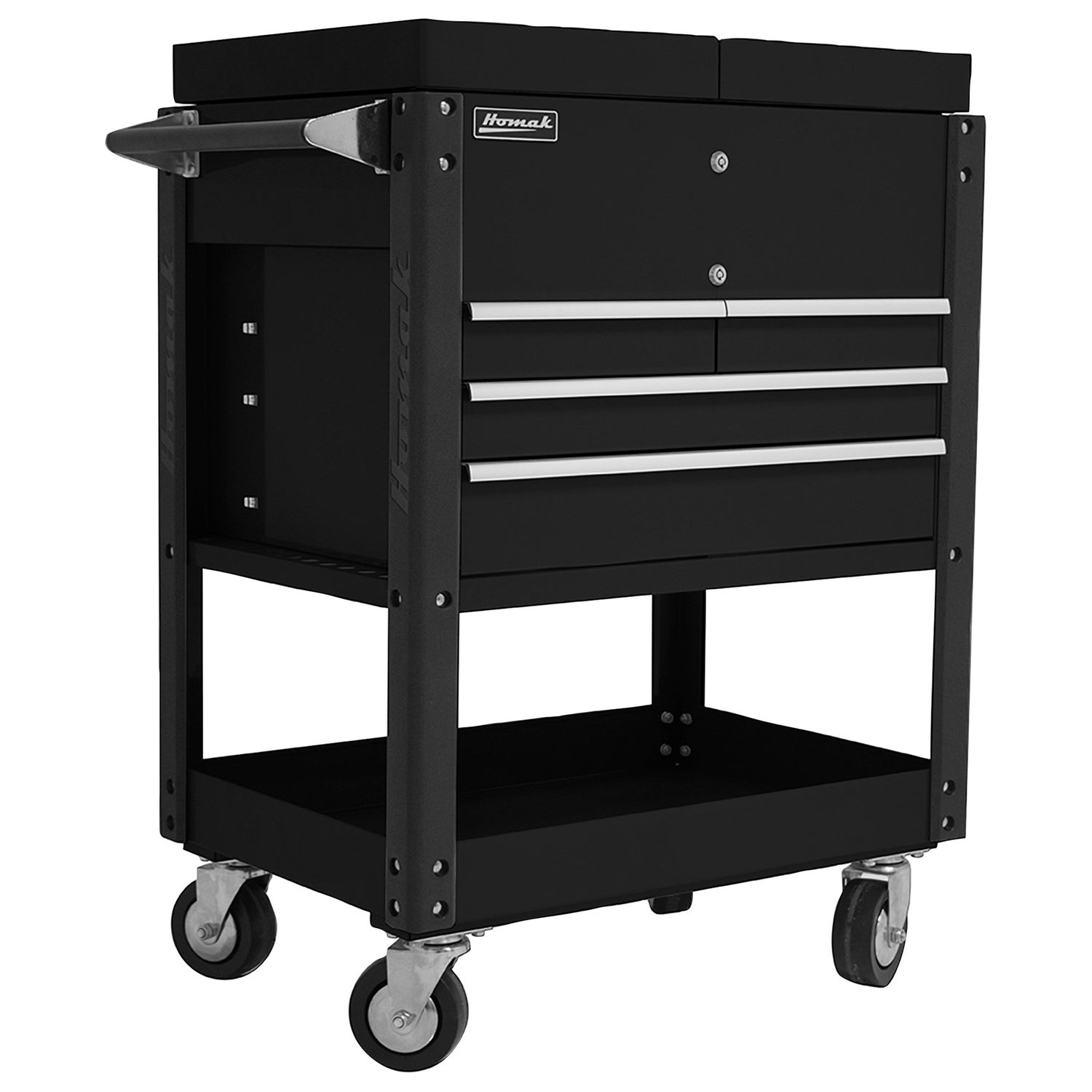 Homak 35in Black 4 Drawer Slide Top Cart | AutoZone