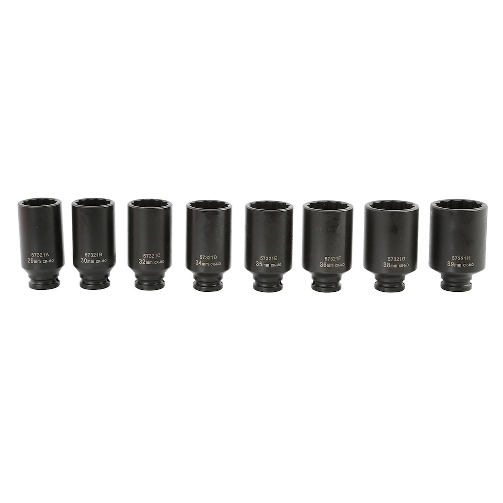 OEMTOOLS 1/2in Drive 12 Point Axle/Spindle/Nut Socket Set 8 Piece ...