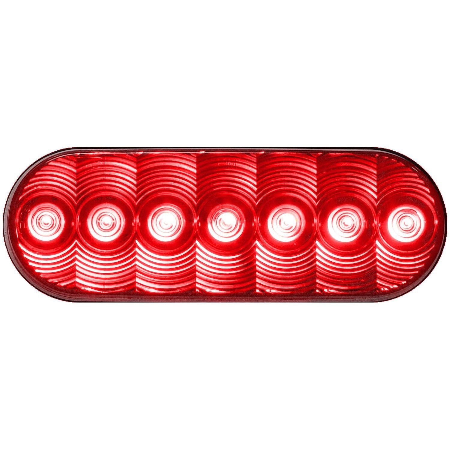 Peterson 6.5in x 2.25in Red Oval Housing Grommet Mount LED Stop Turn ...
