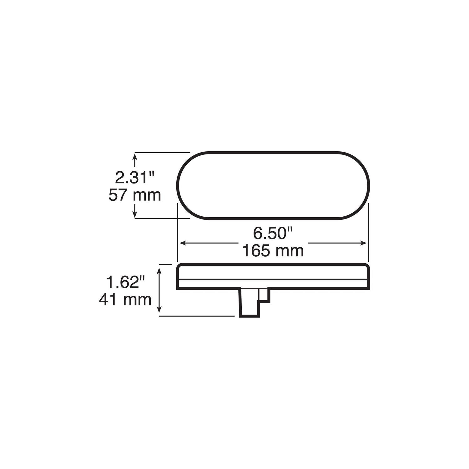 Peterson 6.5in x 2.25in Red Oval Housing Grommet Mount LED Stop Turn ...