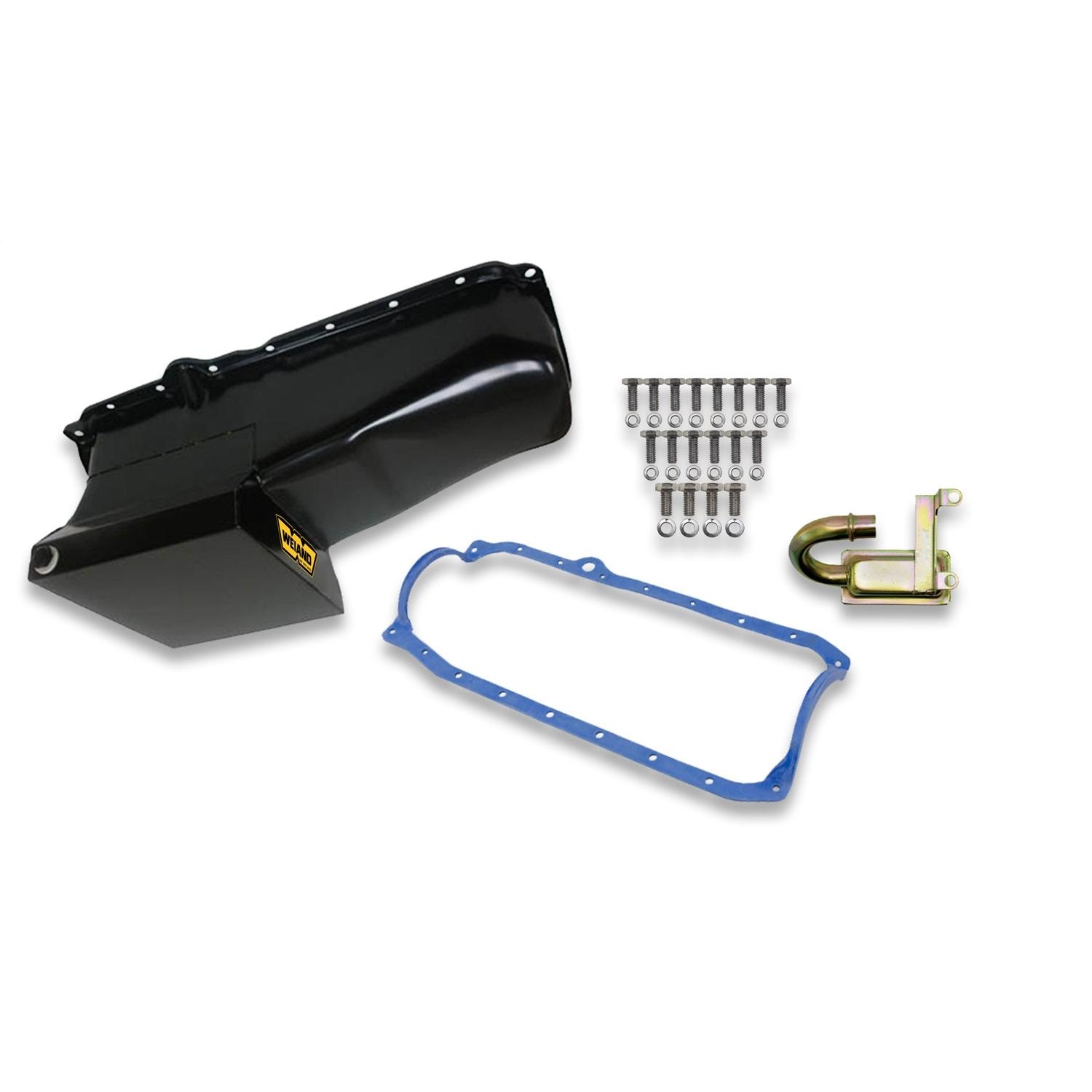 Weiand 7 Quart Black Finish 80/85 Small Block Chevy Oil Pan Kit | AutoZone