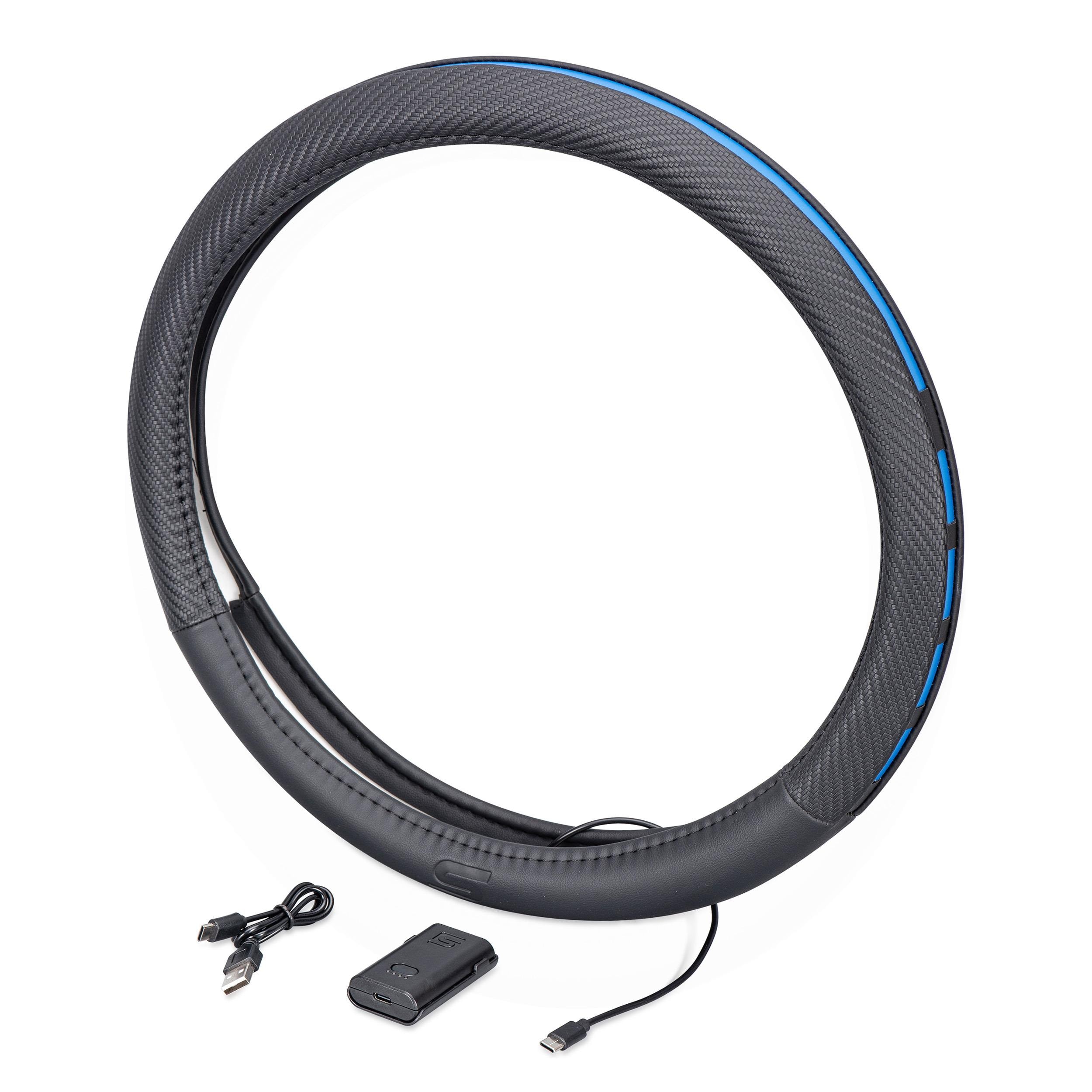 TYPE S Carbon Fiber Faux Leather Light Up Design Steering Wheel Cover ...
