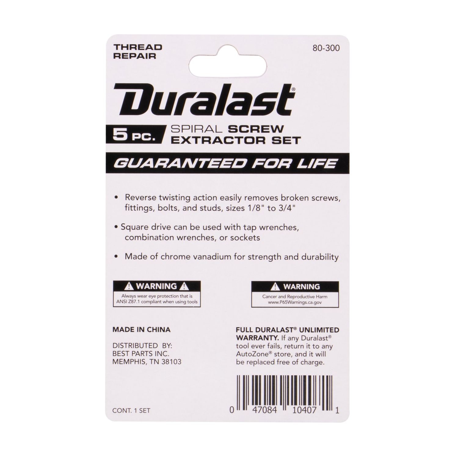 Duralast Screw Extractor Assortment 5 Piece | AutoZone