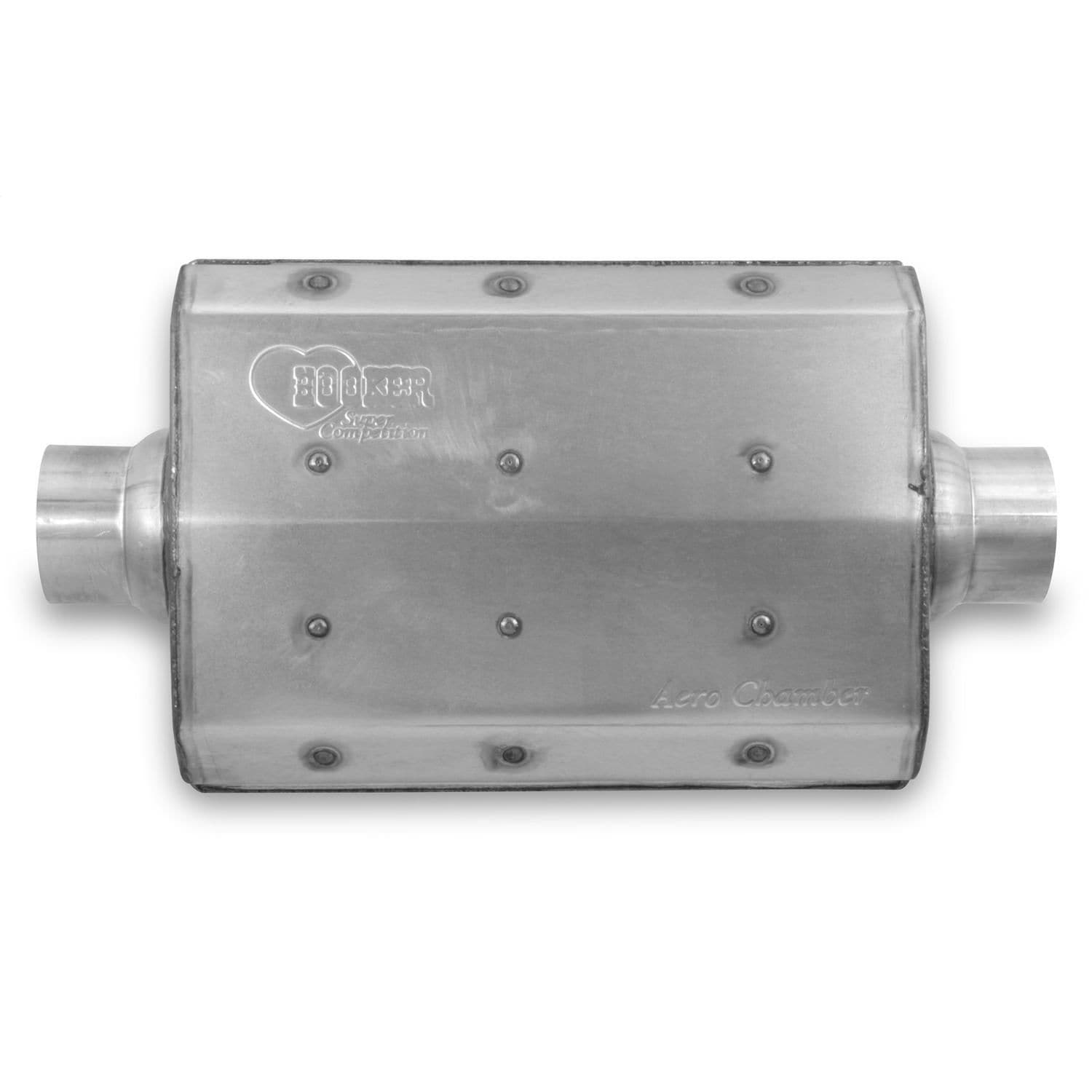 Hooker 3in Center Inlet Single 3in Center Outlet Aero Chamber Muffler ...