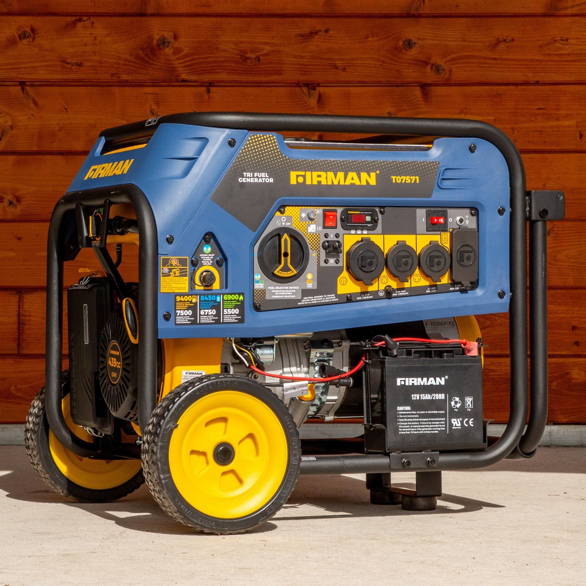 Firman Power Equipment 9,400/7,500 Watts Electric Start Gas Wheel Kit ...