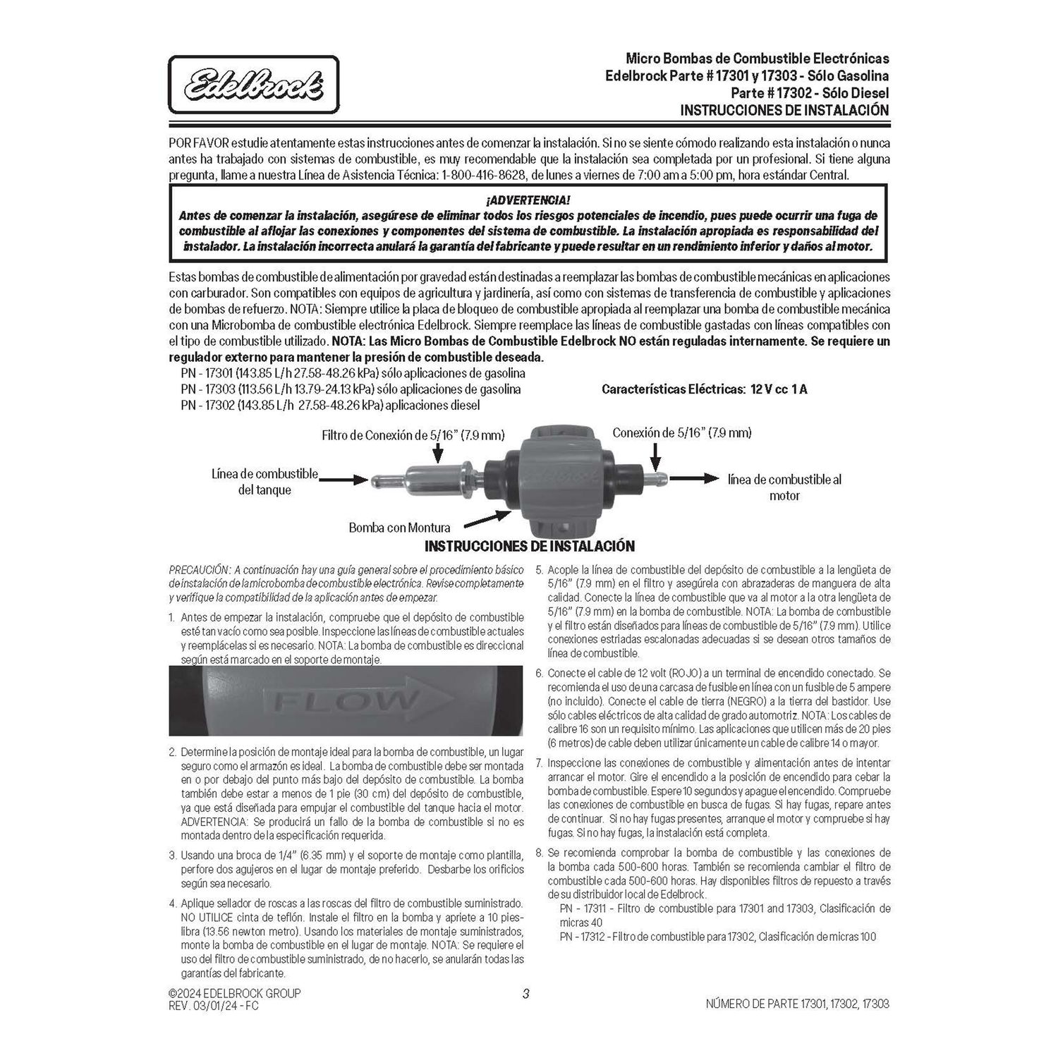 Edelbrock 30 GPH Gas Universal Micro Electric Fuel Pump | AutoZone