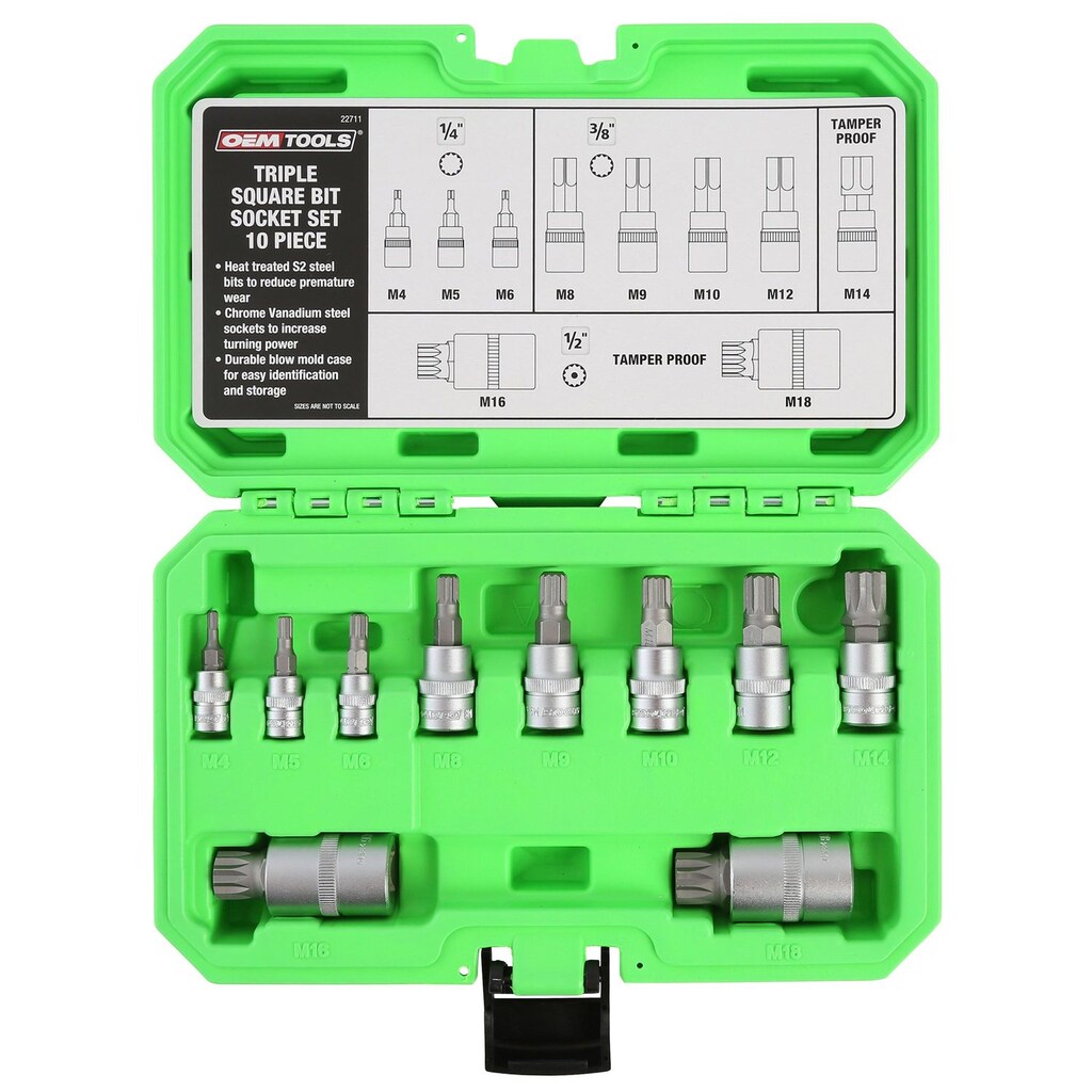 OEMTOOLS Triple Square Bit Socket Set 10 Piece | AutoZone
