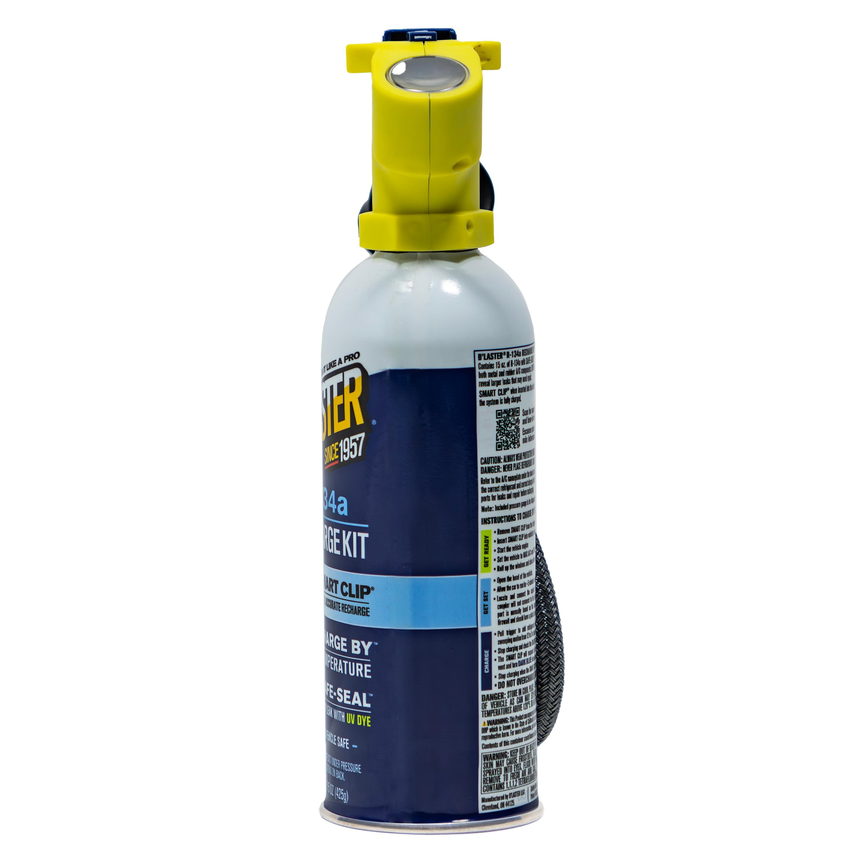 B'laster R-134a Refrigerant, Stop Leak, UV Dye with Charging Hose 12oz ...