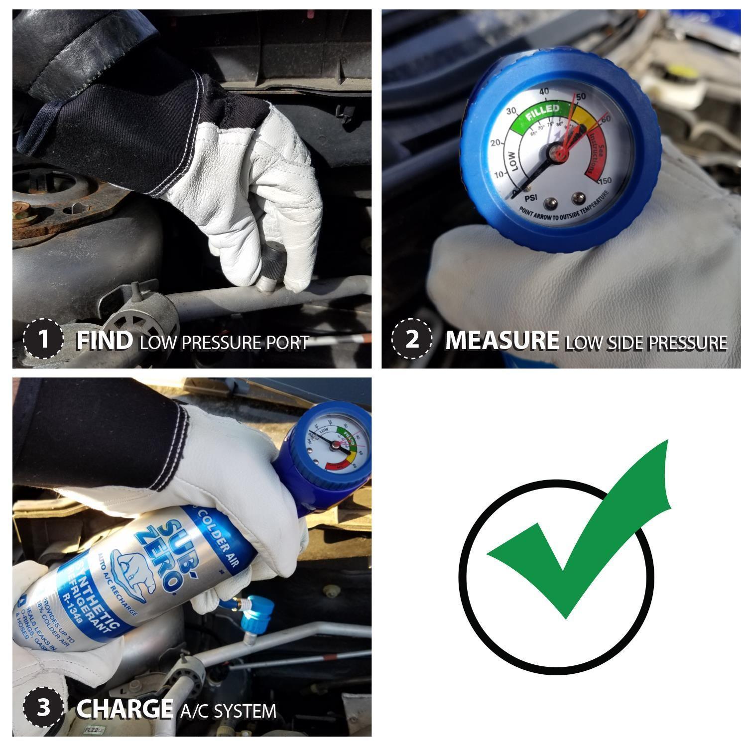 SubZero R-134a Refrigerant Kit with Stop Leak and Charging Hose 15.6oz ...