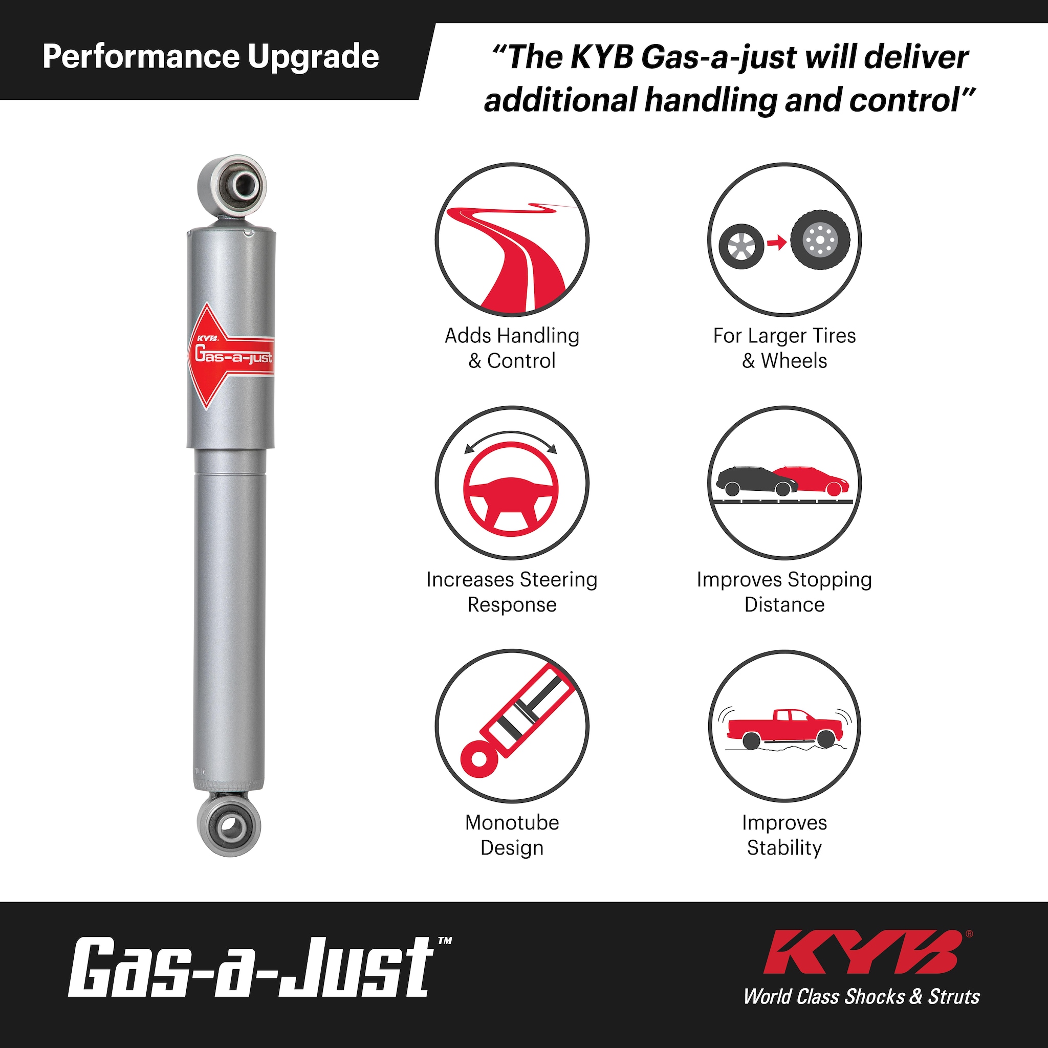 KYB Gas-a-Just Suspension Shock Absorber KG4192 | AutoZone